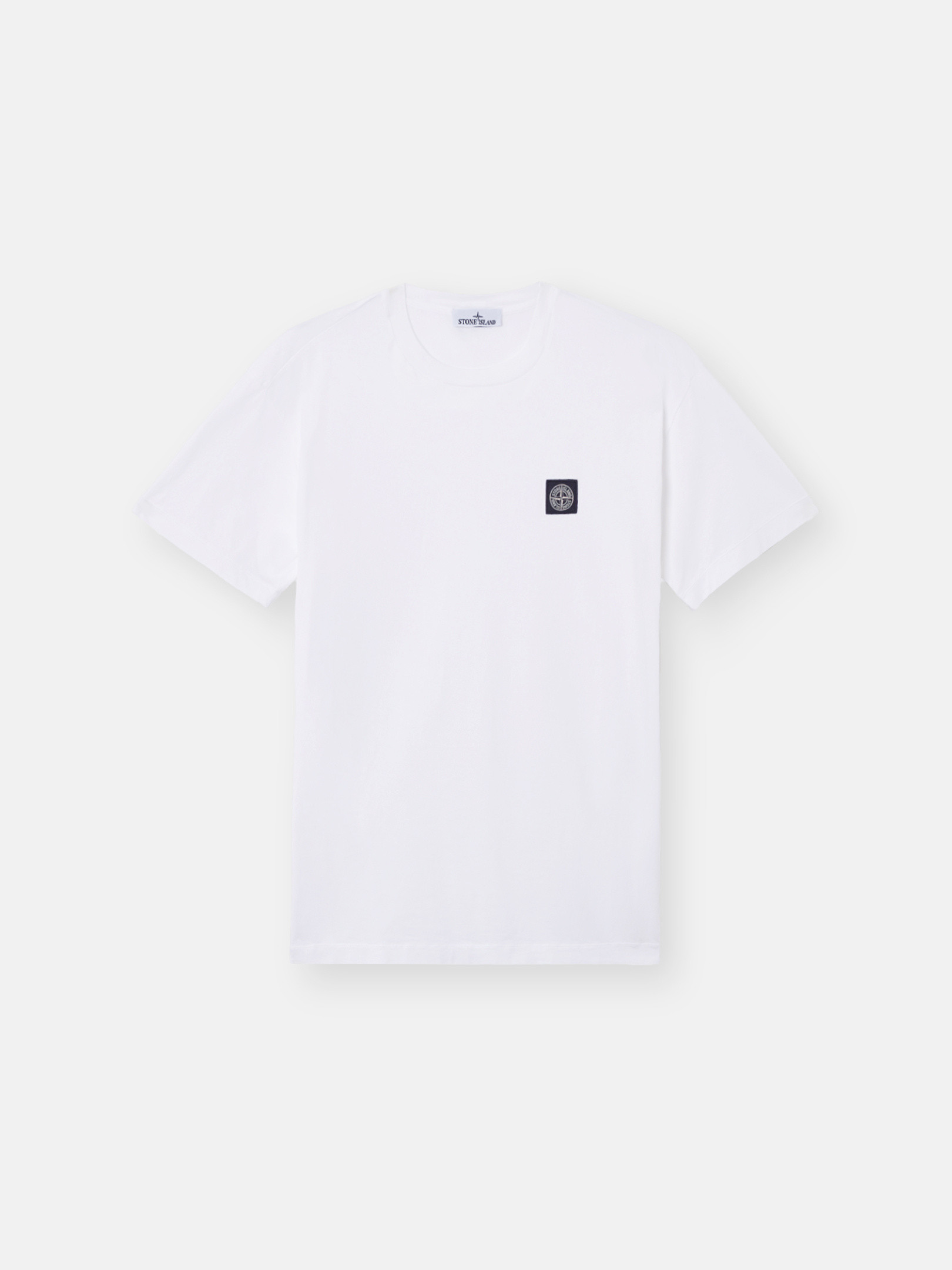 White 2100039 60 2 COTTON JERSEY Slim fit T shirt with Compass logo patch Stone Island NL