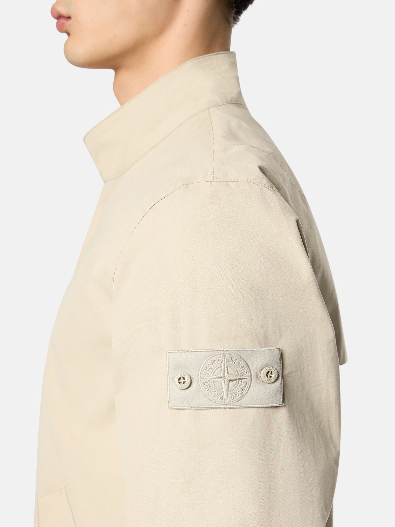 Beige 4100026 WEATHERPROOF COTTON CANVAS_STONE ISLAND GHOST Beige 4100026 WEATHERPROOF COTTON CANVAS_STONE ISLAND GHOST