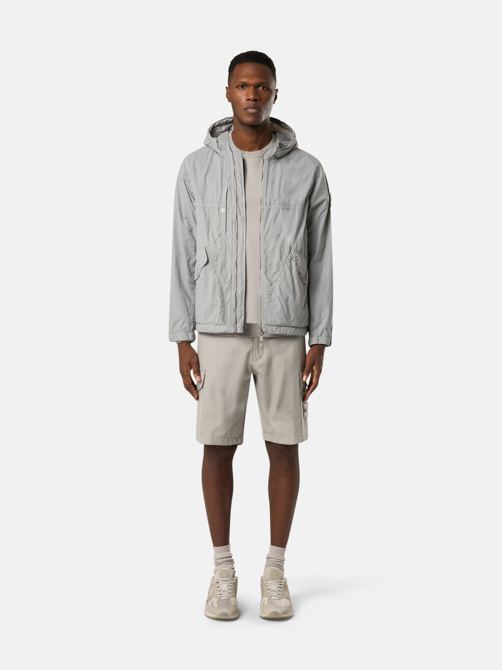 Dust Grey 4100032 NYLON SMERIGLIATO_STONE ISLAND GHOST Dust Grey 4100032 NYLON SMERIGLIATO_STONE ISLAND GHOST