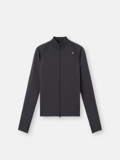 Lead Grey Full-zipper cardigan with thumbholes at cuffs 5100050 ...