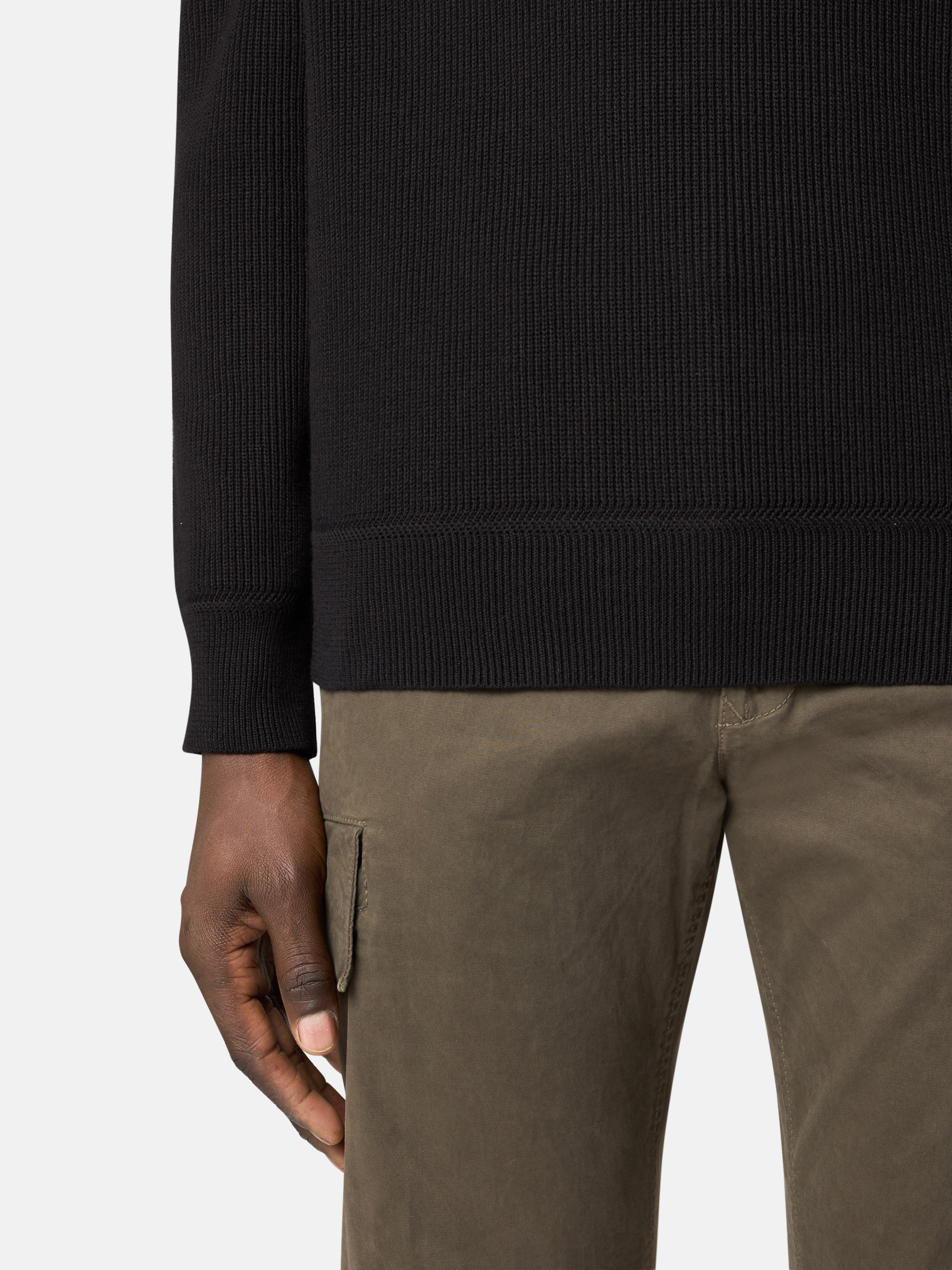 Black 5100054 RIBBED SOFT ORGANIC COTTON Crewneck sweater Black 5100054 RIBBED SOFT ORGANIC COTTON Crewneck sweater