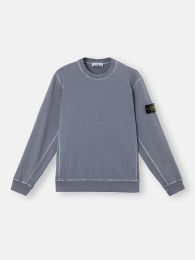 Avio Blue Crewneck sweatshirt with slub effect 6100020 MALFILÉ FLEECE ...