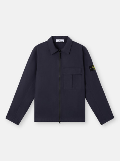 Ink Blue Comfort-fit overshirt with gusseted chest pocket 1200010 ...