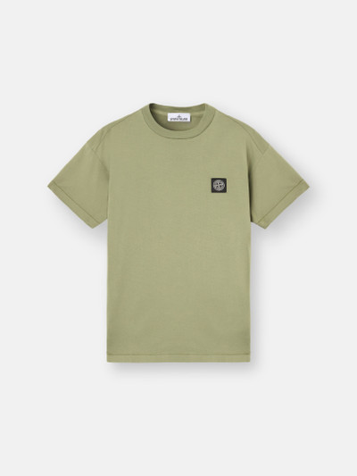 Sage Green Slim-fit short-sleeve T-shirt with Compass patch 2100027 60/ ...