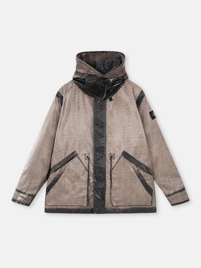 Pearl Grey Hooded parka with prismatic effect and padded lining 4100079 ...