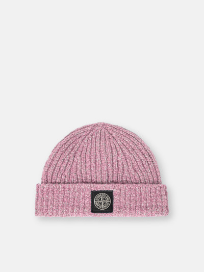 Pink Melange Beanie with Compass patch and mouliné texture N100014 ...