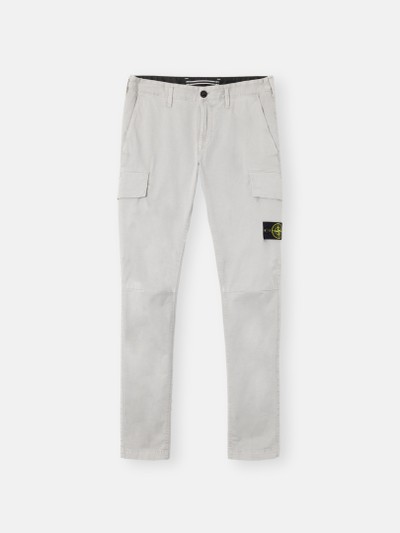 Pearl Grey Skinny-fit cargo chino trousers with asymmetrical seams ...