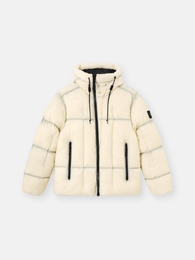 Piumino leggero con cappuccio Avorio 4100016 SEAM FADED LIGHT NYLON ...
