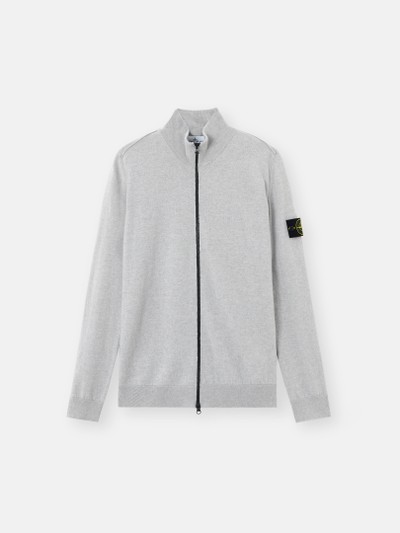 Pearl Grey Melange Zip-up track jacket with rolled edges 5100011 LIGHT ...