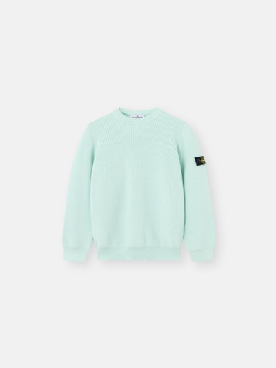Sky Blue Crewneck jumper with ribbed details 5100004 RIBBED SOFT ...
