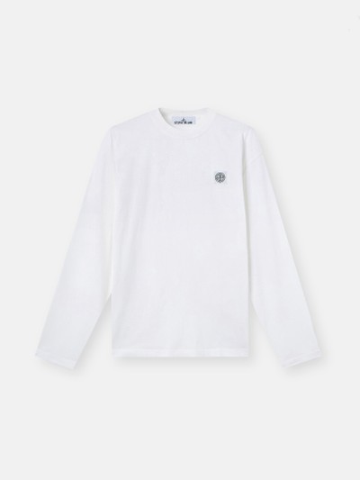 White Regular-fit long-sleeve T-shirt with tonal Compass logo patch ...